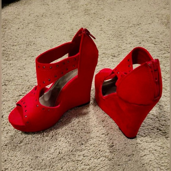 Shoes | Red Wedges | Poshmark